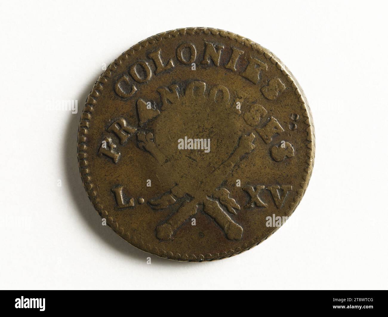 Sol des colonies françaises de Louis XV, 1767 overstruck 'RF' in 1793 ...