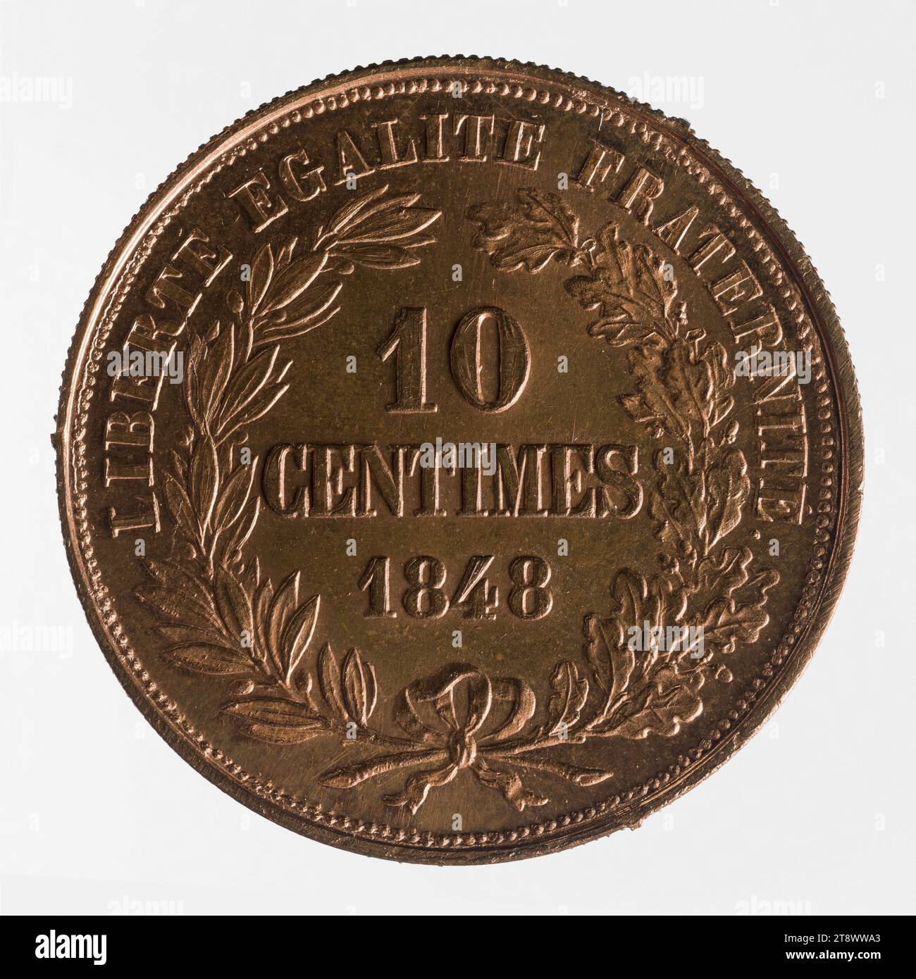 Piefort for trial of the 10 centimes franc coin of the Second Republic ...