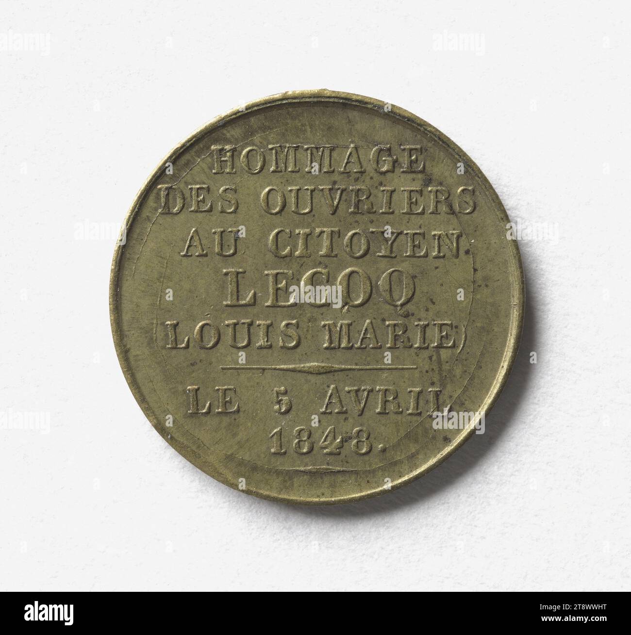 Tribute of the workers to the citizen Lecoq Louis-Marie, April 8, 1848 ...