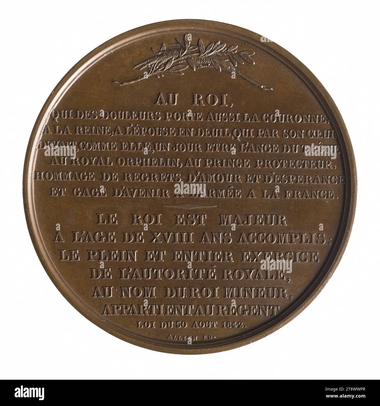 Law of August 30, 1842 on the royal majority and the regency, Borrel ...