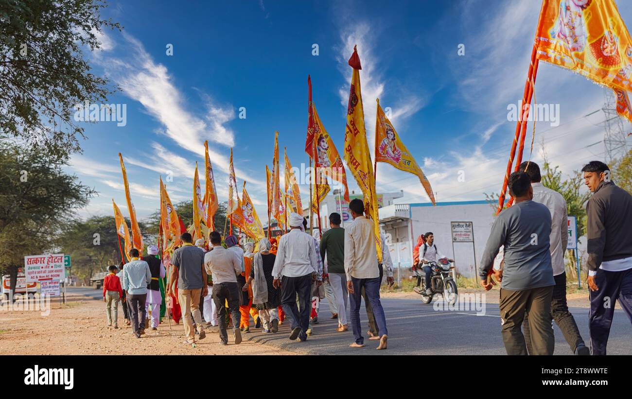 15 November 2023 Jaipur, Rajasthan, India. village men and women mostly ...