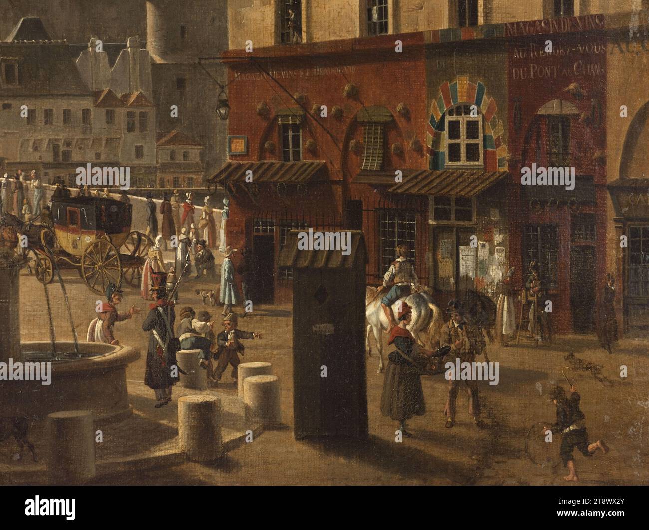 The square and the fountain of Châtelet., Bouhot, Étienne, Painter ...