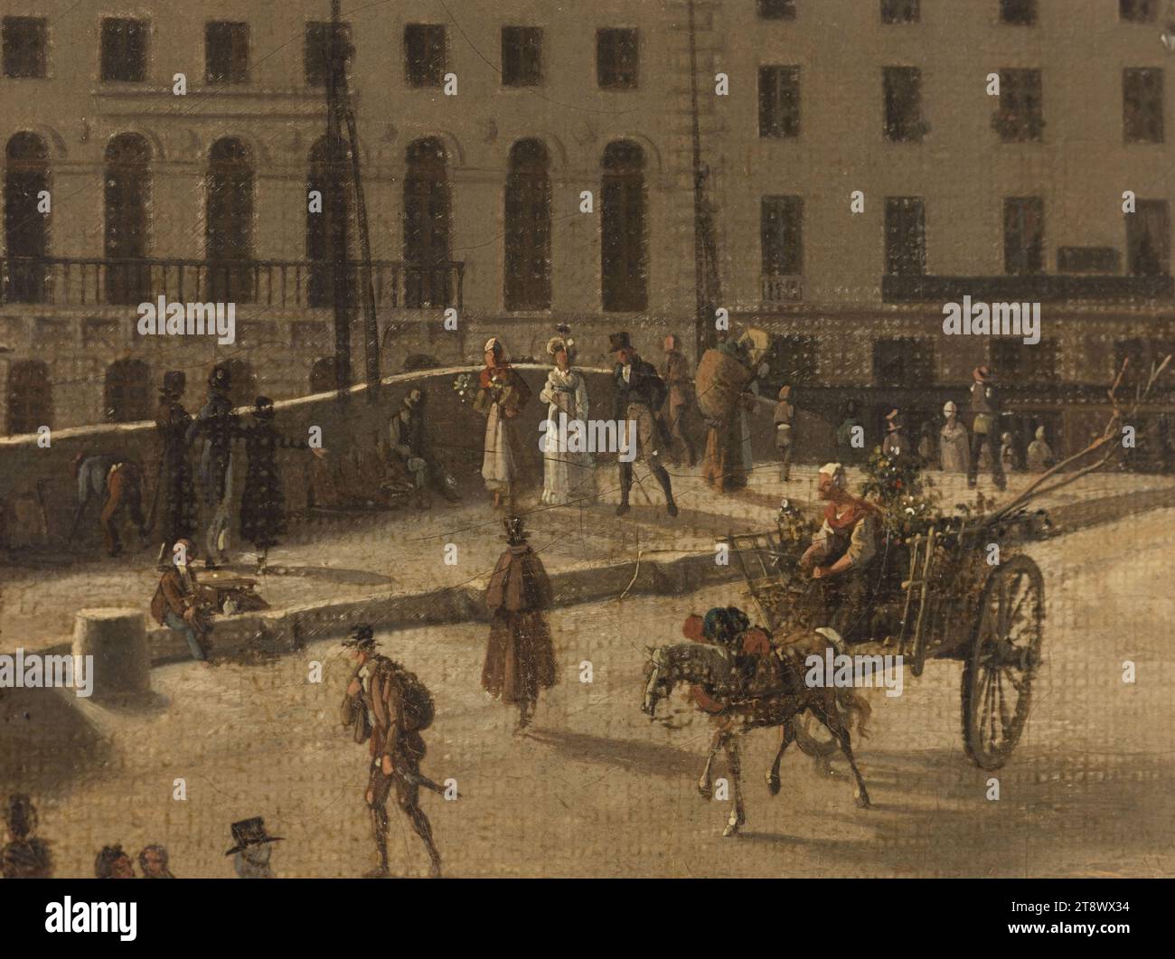 The square and the fountain of Châtelet., Bouhot, Étienne, Painter ...