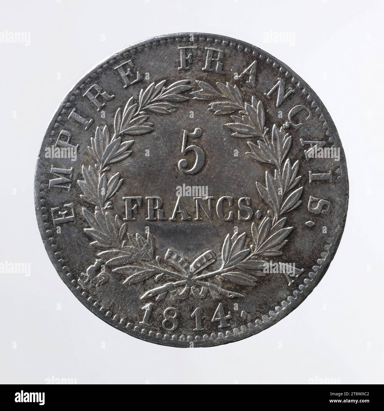 Five Napoleon francs, 1814, Brenet, Nicolas-Guy, Engraver in medals ...