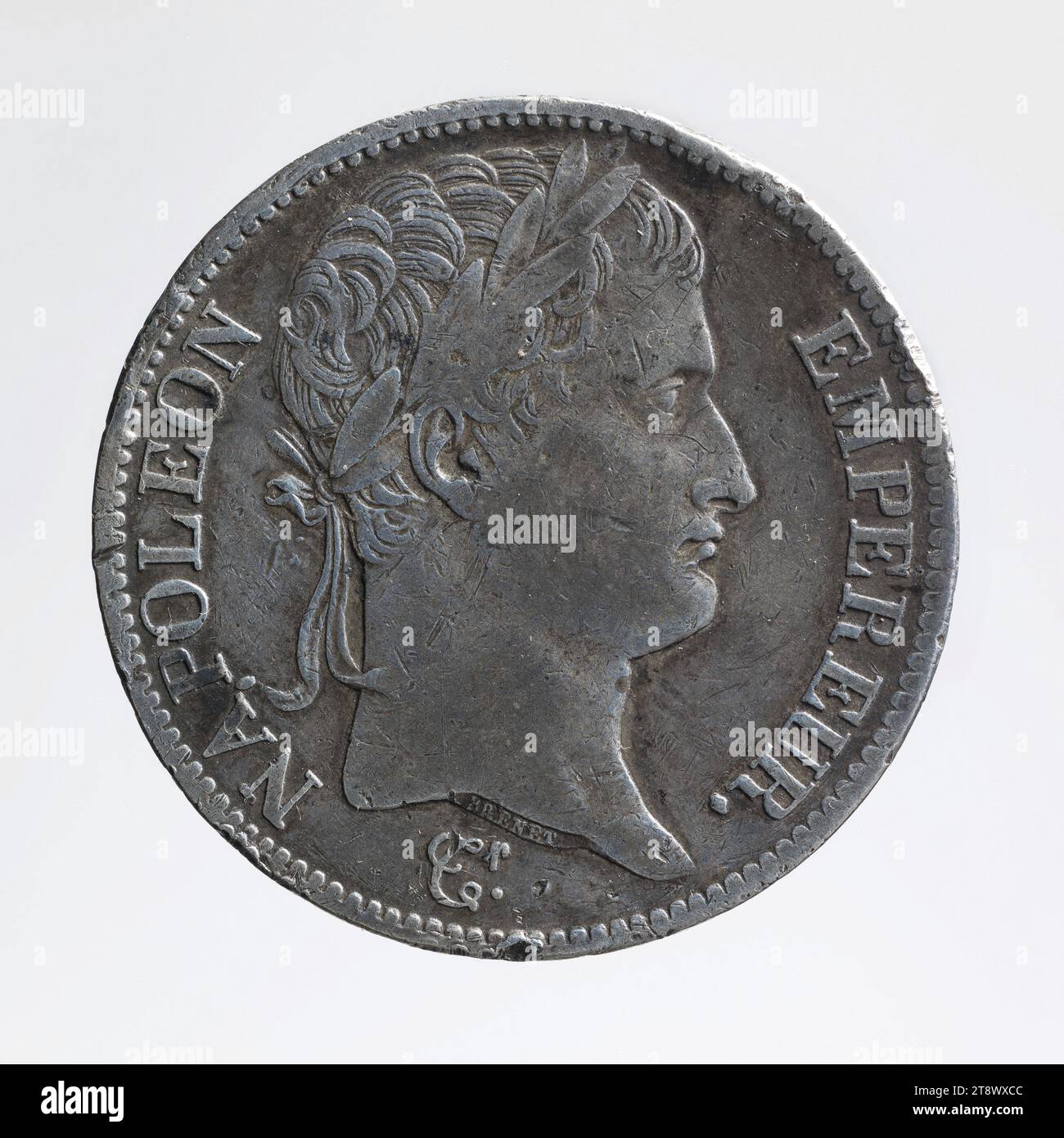Five Napoleon francs, 1809, Brenet, Nicolas-Guy, Engraver in medals ...