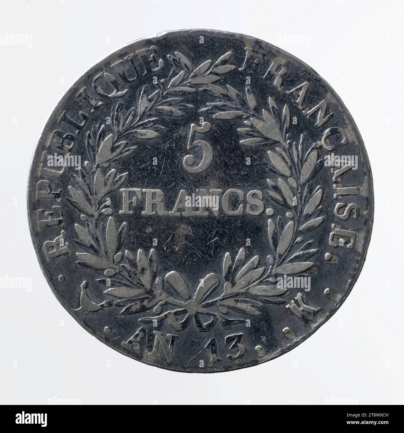 Five Napoleon francs, year XIII (1805), Brenet, Nicolas-Guy, Engraver ...