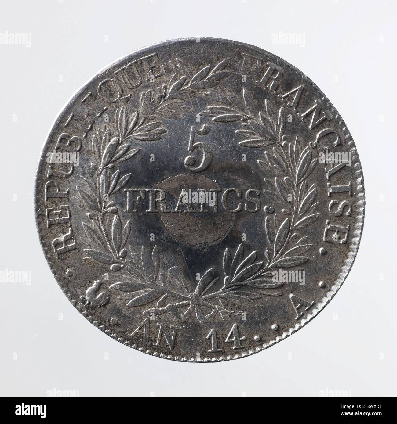 Five Napoleon francs, year XIV (1806), Brenet, Nicolas-Guy, Engraver in ...