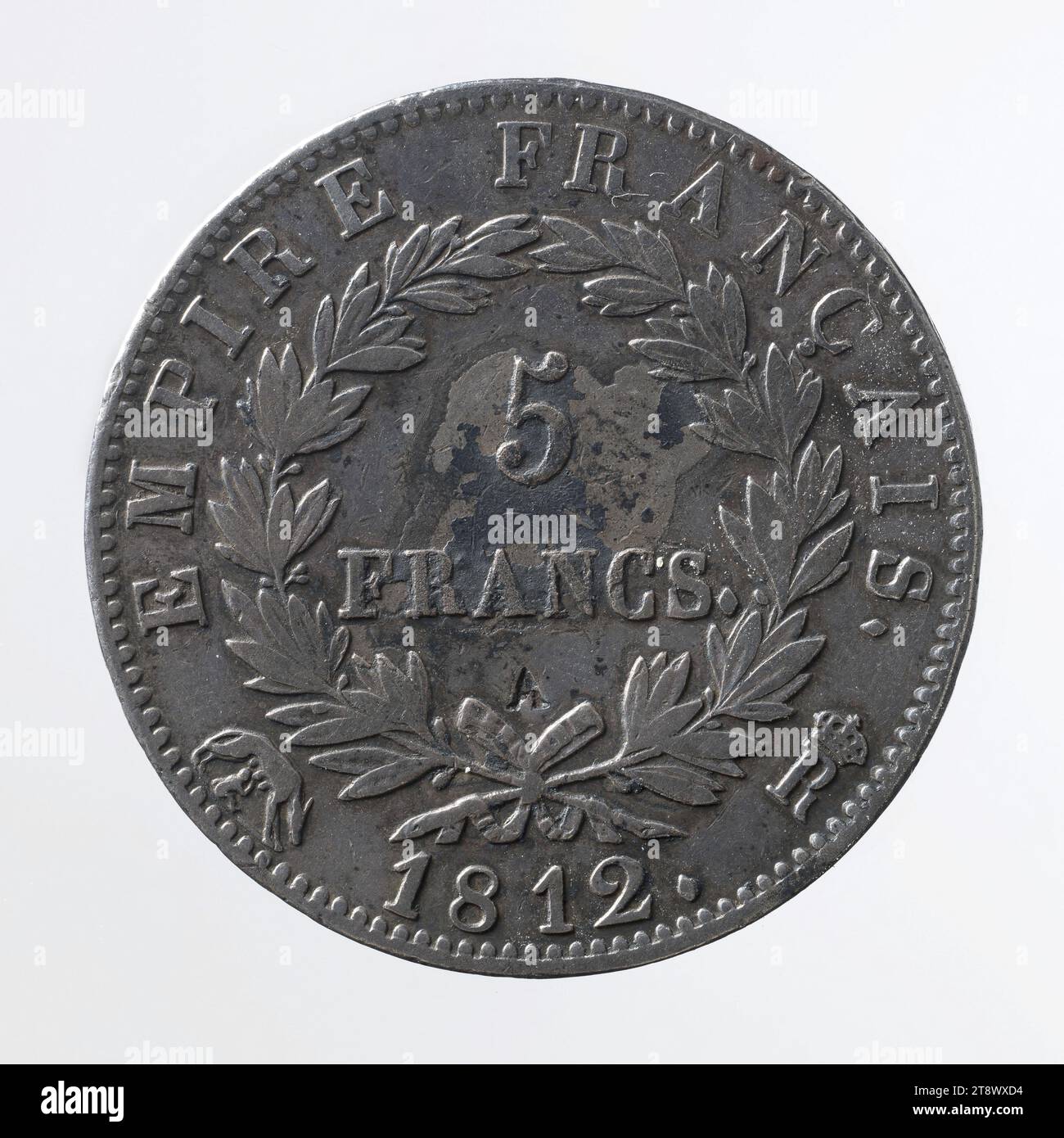 Five Napoleon francs, 1812, Brenet, Nicolas-Guy, Engraver in medals ...