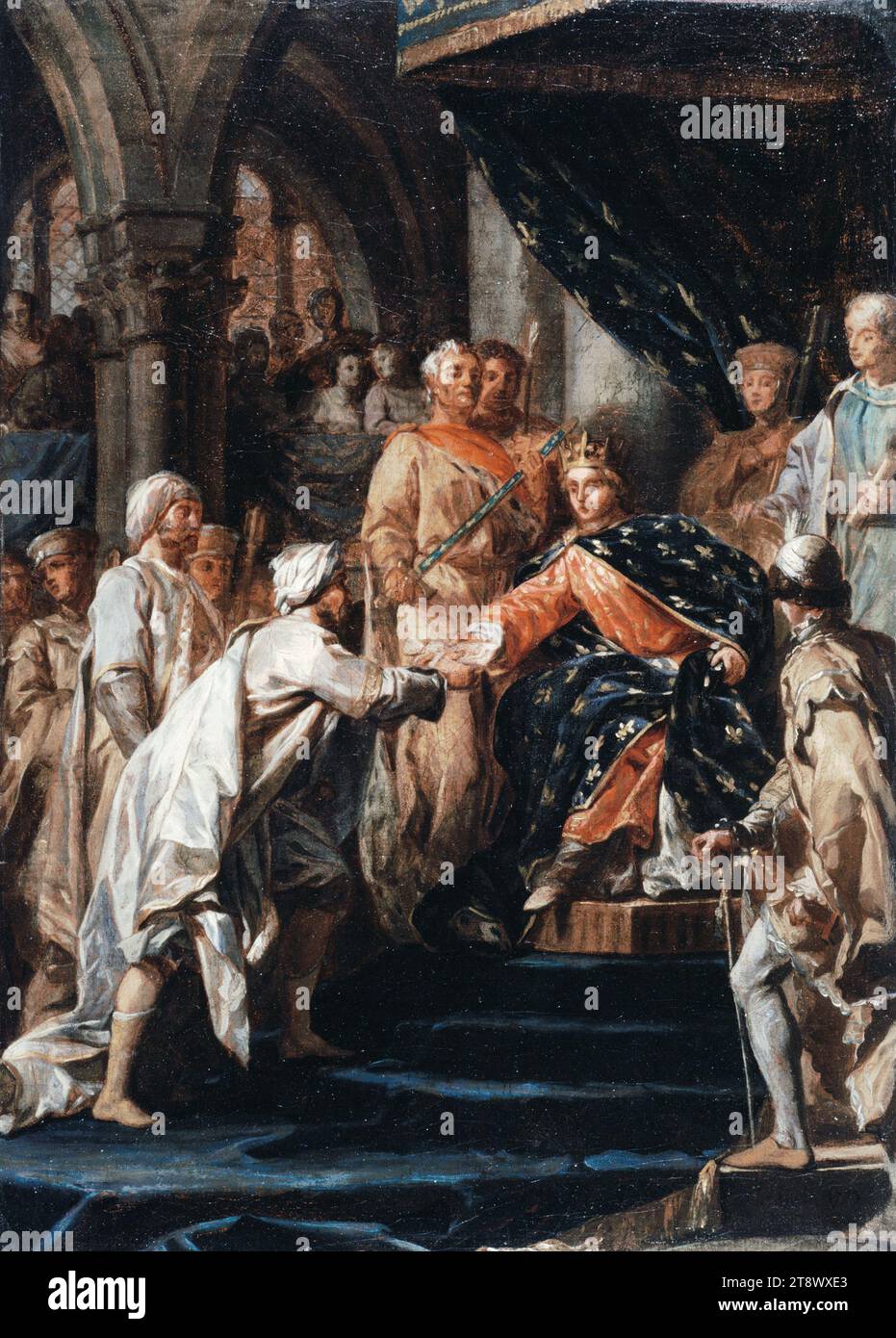 Saint Louis receiving the messengers from the Old Man of the Mountain ...