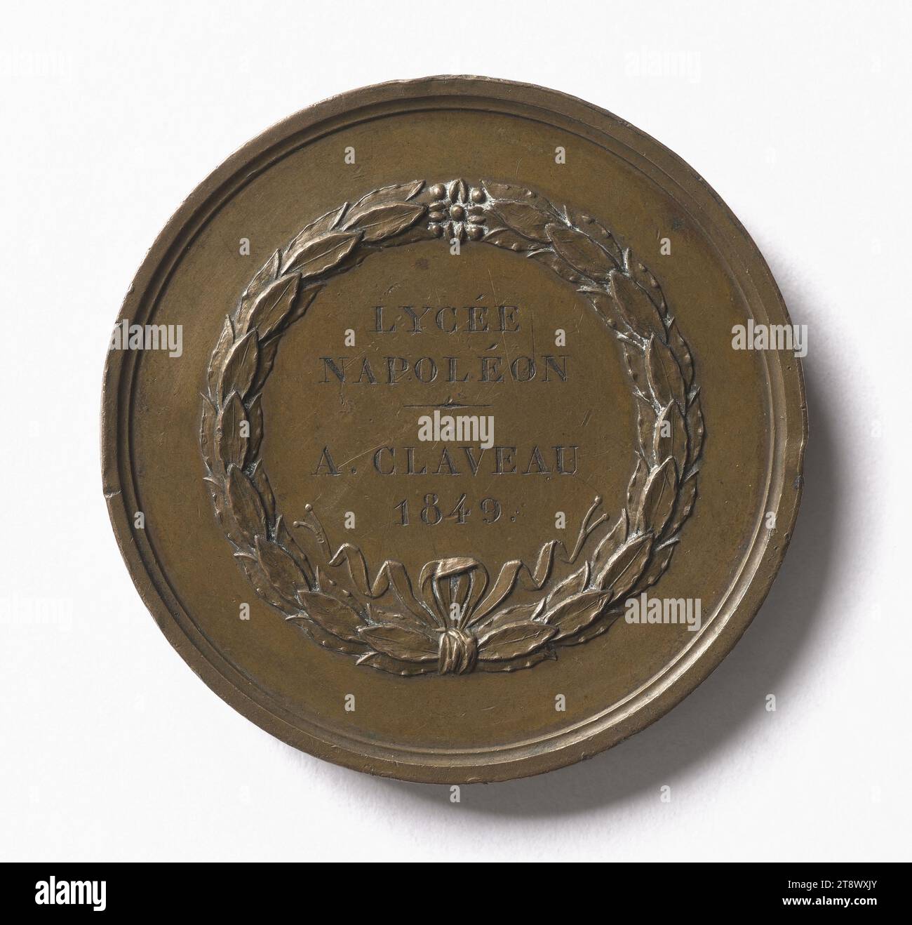Medal from the Lycée Napoléon (Lycée Henri IV) attributed to Anatole Claveau (1825-1914), 1849 ...