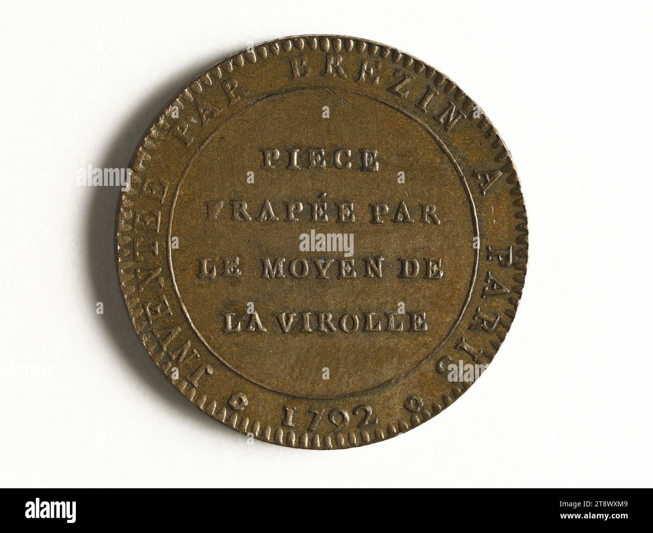 Brezin private coin test, 1792, Brézin, Michel, Engraver in medals ...