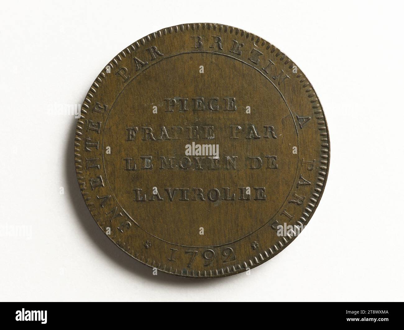 Brezin private coin test, 1792, Brézin, Michel, Engraver in medals ...