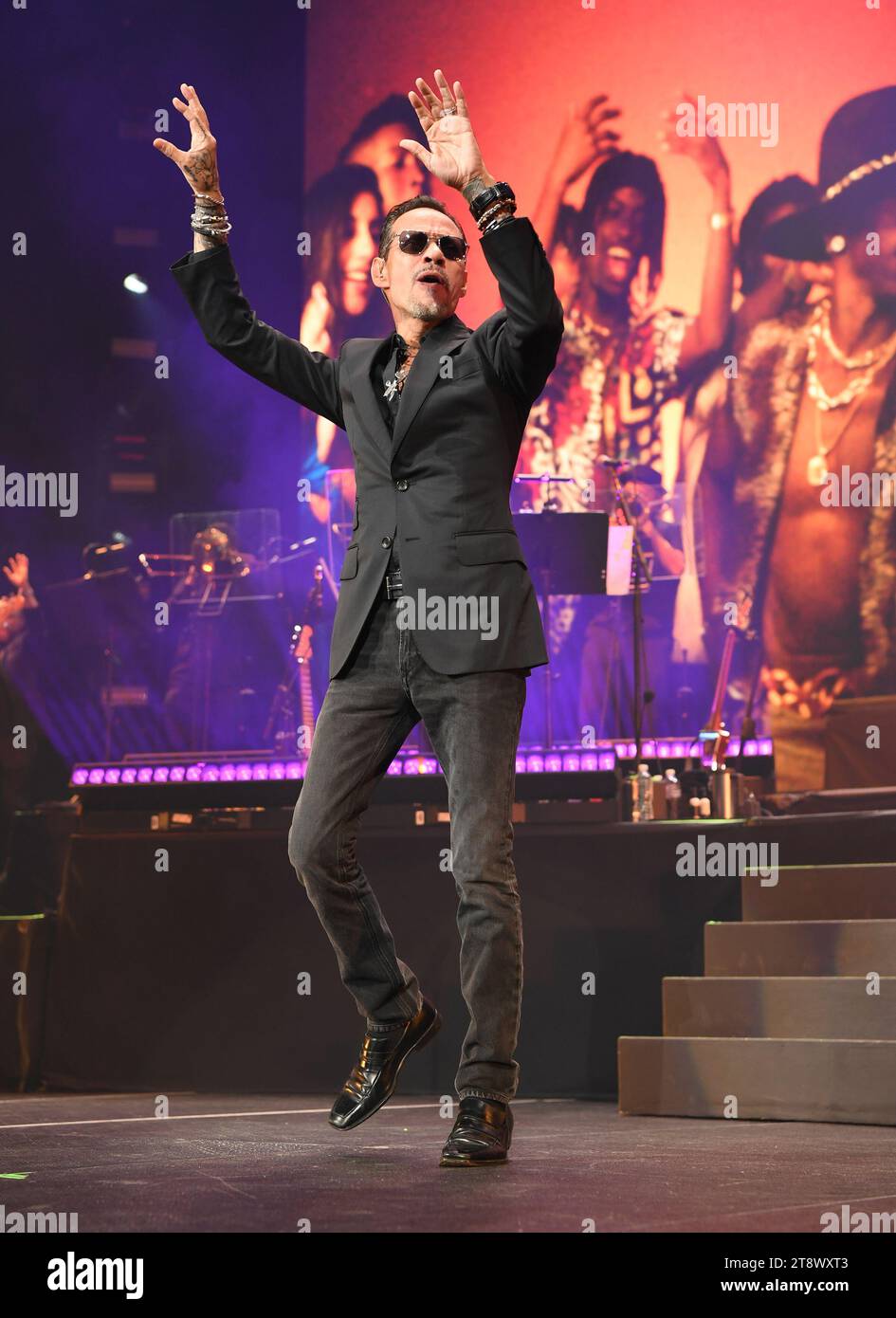 Marc Anthony performs during The Viviendo Tour at the Kaseya Center ...