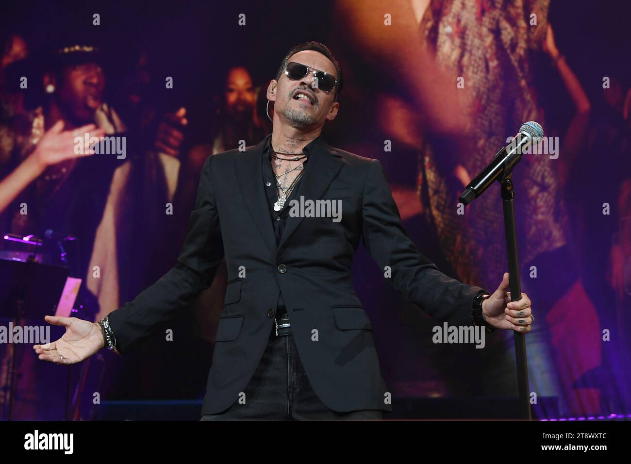 Marc Anthony performs during The Viviendo Tour at the Kaseya Center ...