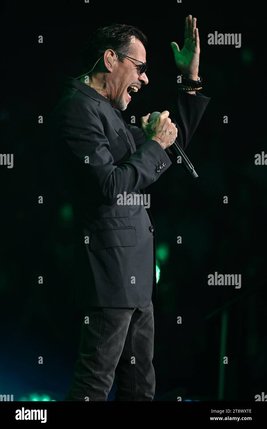 Marc Anthony performs during The Viviendo Tour at the Kaseya Center ...