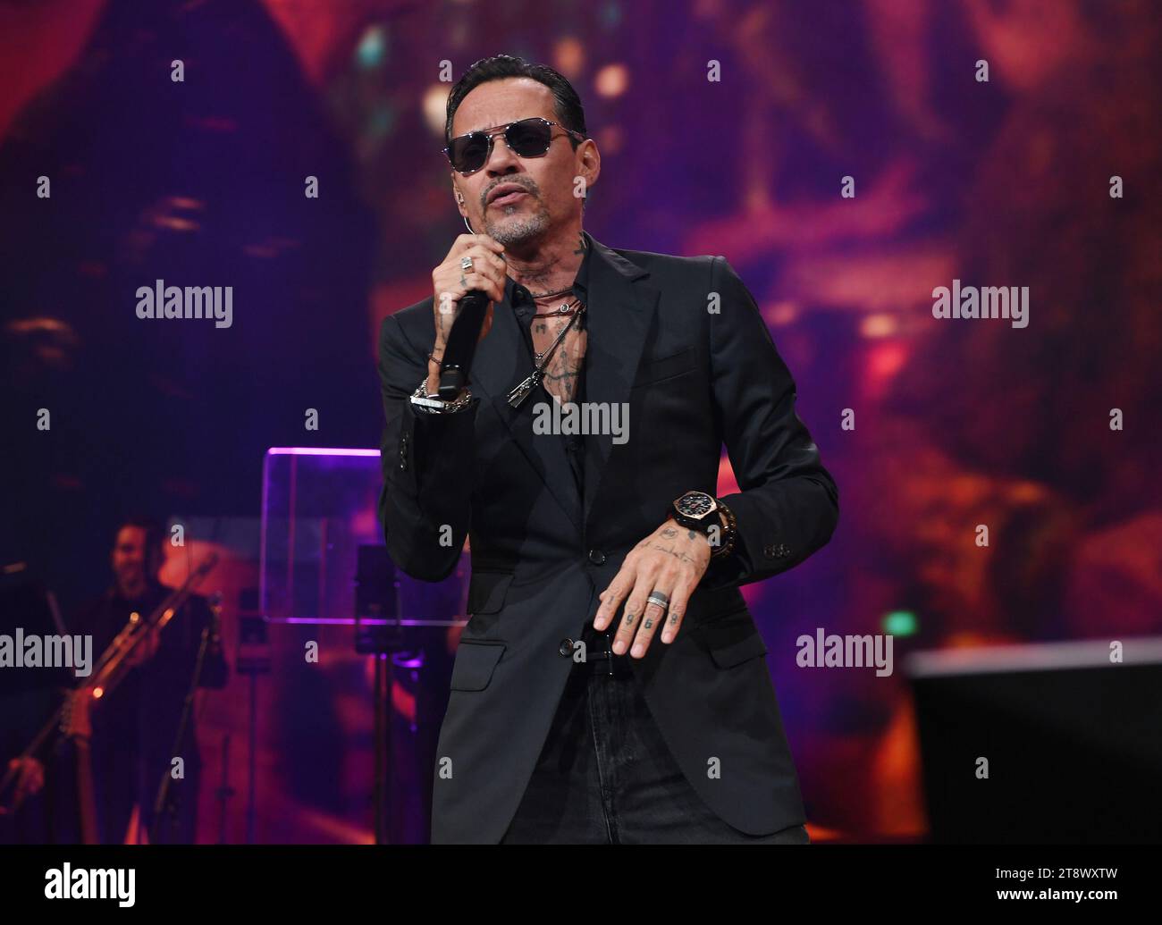 Marc Anthony performs during The Viviendo Tour at the Kaseya Center ...