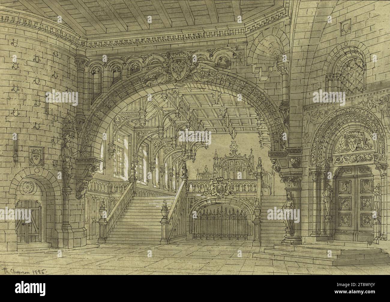 Decor for 'Patrie' by Victorien Sardou and Paladilhe at the Porte Saint ...