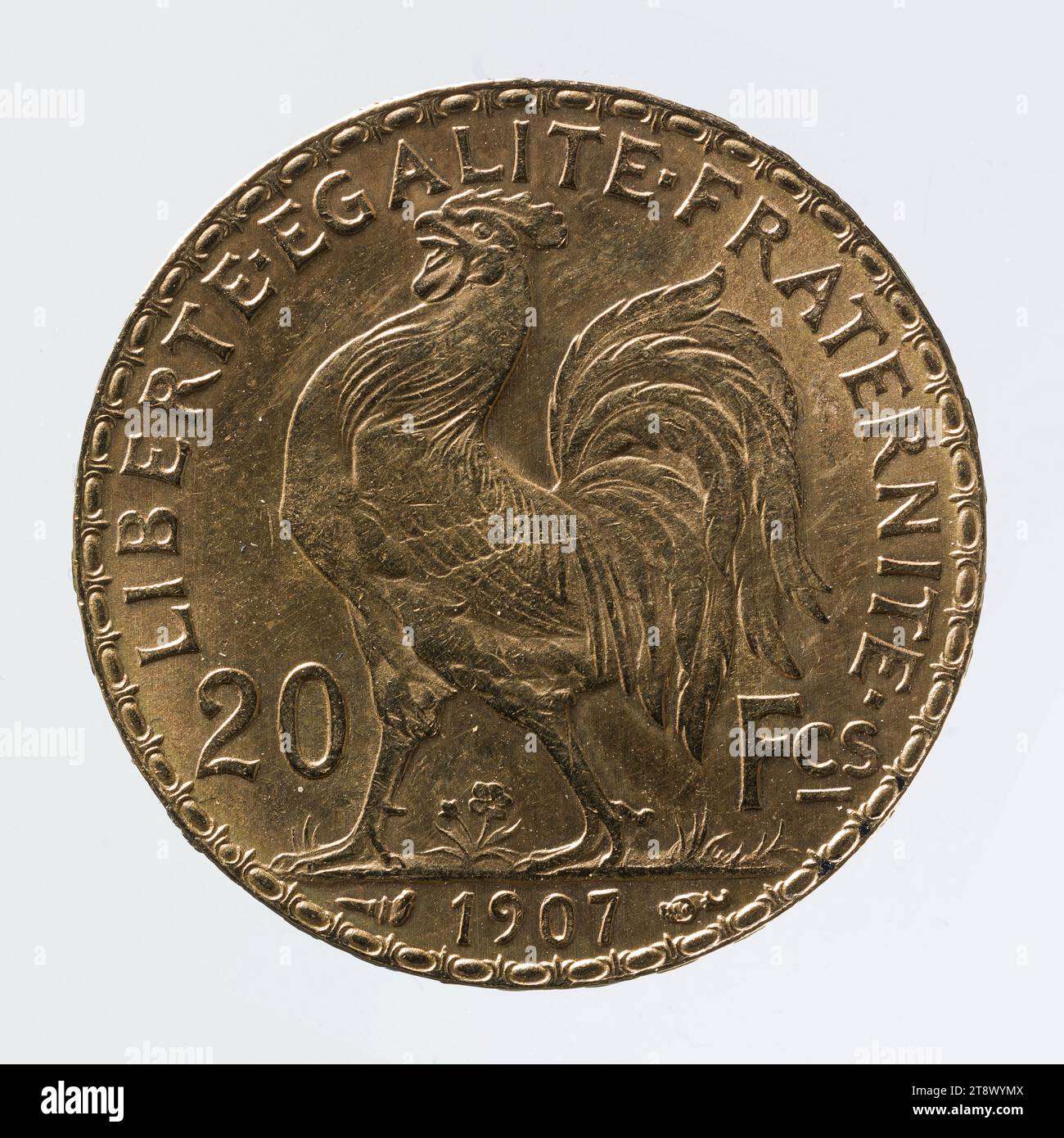 20-franc gold coin of the Third Republic, 1907, Chaplain, Jules-Clément ...