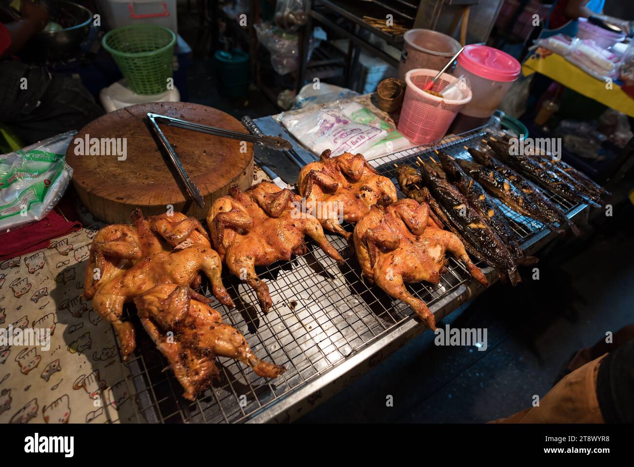 Street food at Pak Chong Market, Thailand - Night market hawker street food at Pak Chong ...