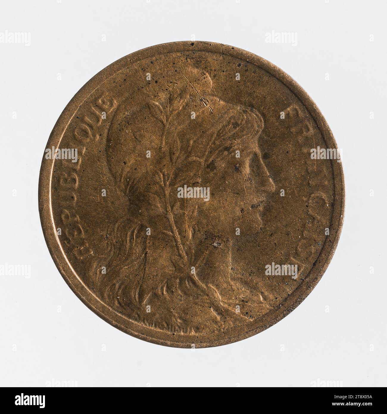 1 centime bronze coin of the Third Republic, 1912, Daniel-Dupuis, Jean ...