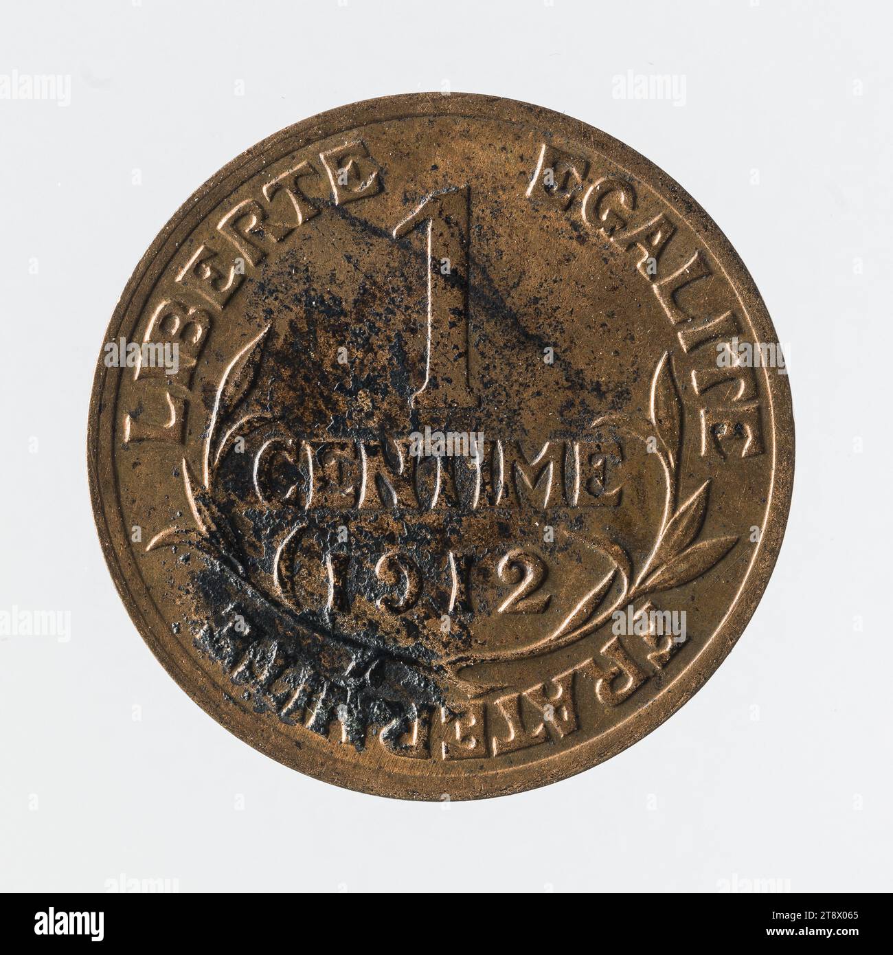 1 centime bronze coin of the Third Republic, 1912, Daniel-Dupuis, Jean ...