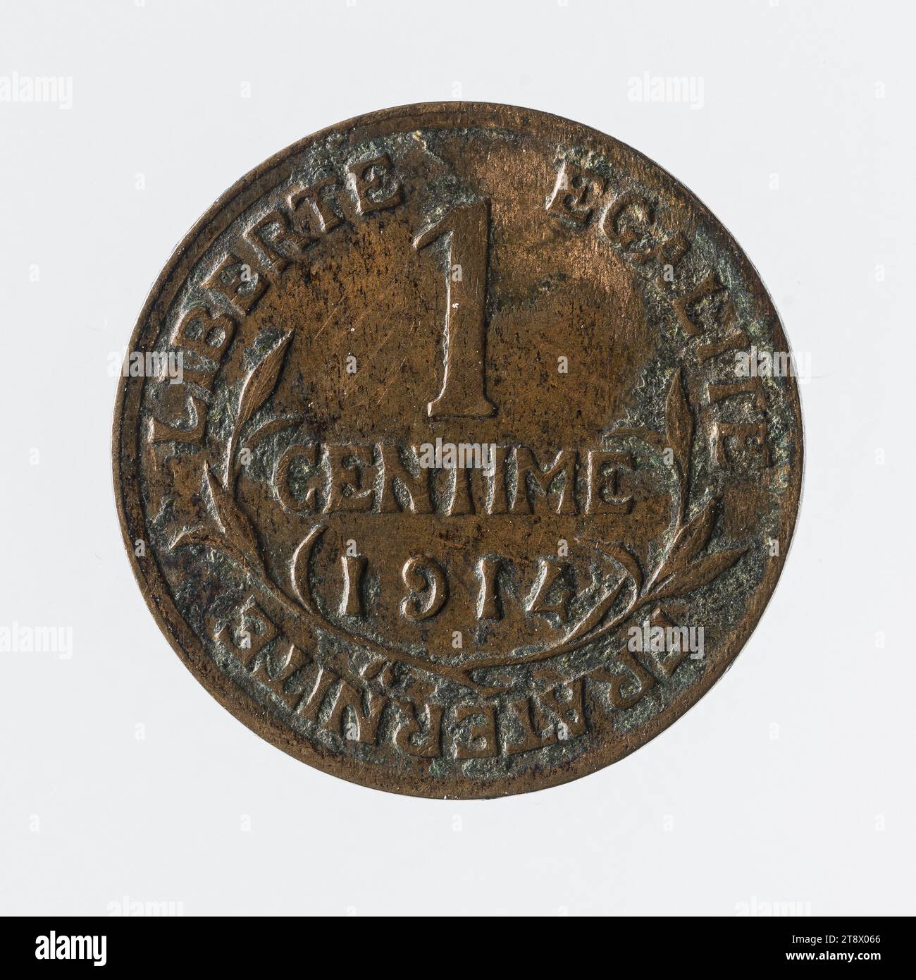 1 centime bronze coin of the Third Republic, 1914, Daniel-Dupuis, Jean ...