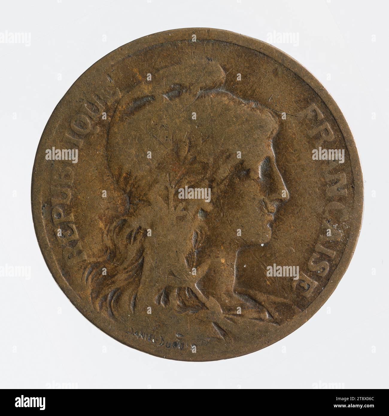 Bronze 5-centime coin of the Third Republic, 1900, Daniel-Dupuis, Jean ...