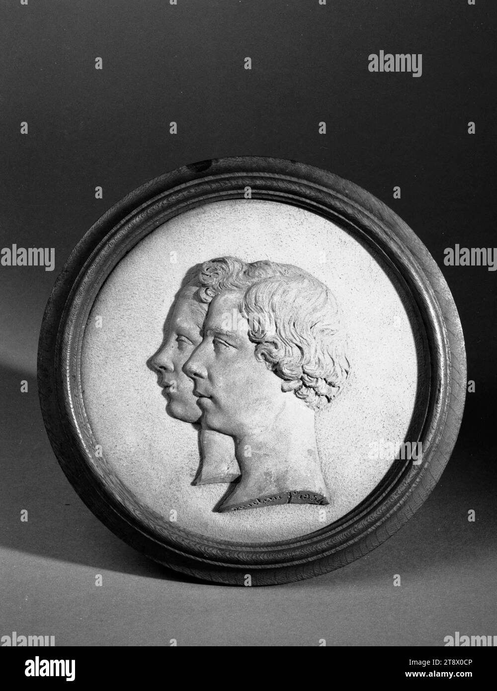 Serious portraits of Auguste Cain (1822-1894), sculptor and his wife ...