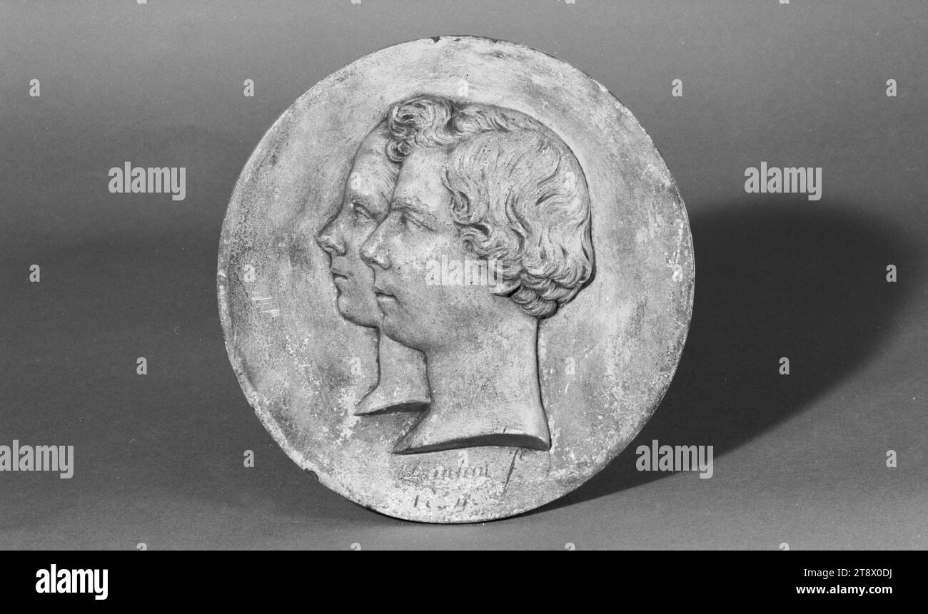 Serious portraits of Auguste Cain (1822-1894), sculptor and his wife ...