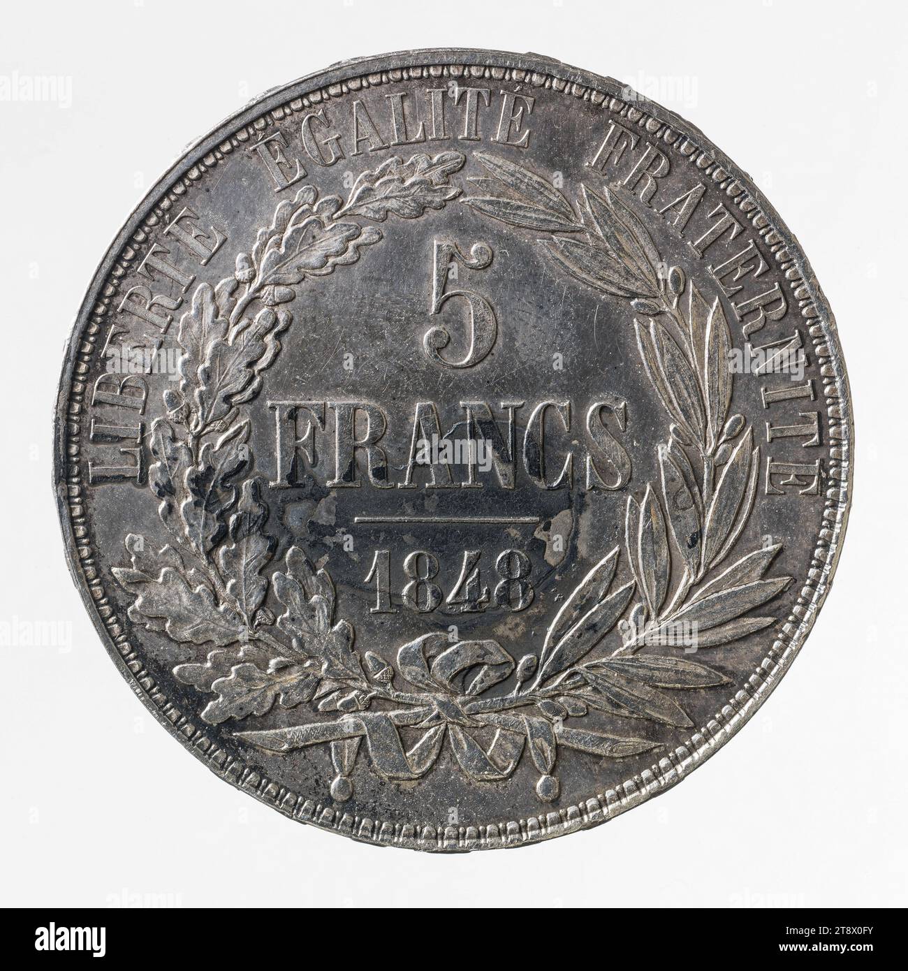 Essay for the 5 franc coin, 1848, Dantzell, Joseph, Engraver in medals ...