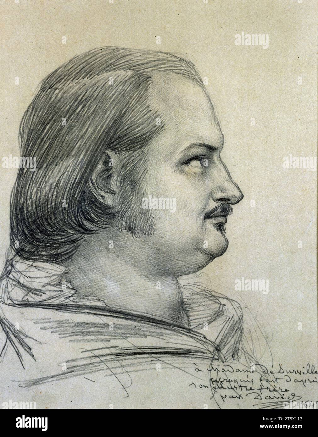 Portrait of Balzac in profile, David d'Angers, Pierre-Jean, Draftsman ...
