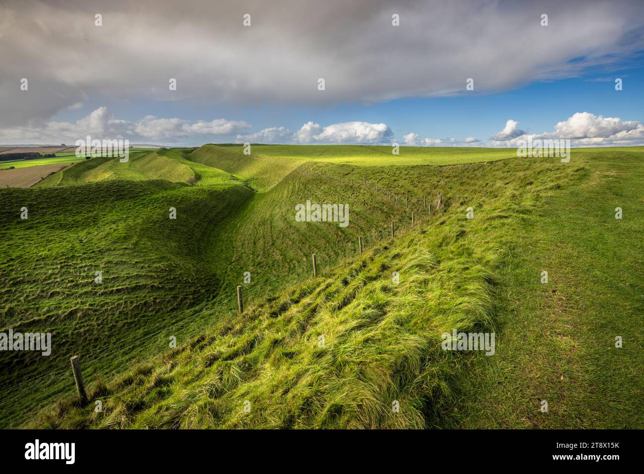 Maiden Castle Iron Age Hillfort near Dorchester, Dorset, England Stock ...