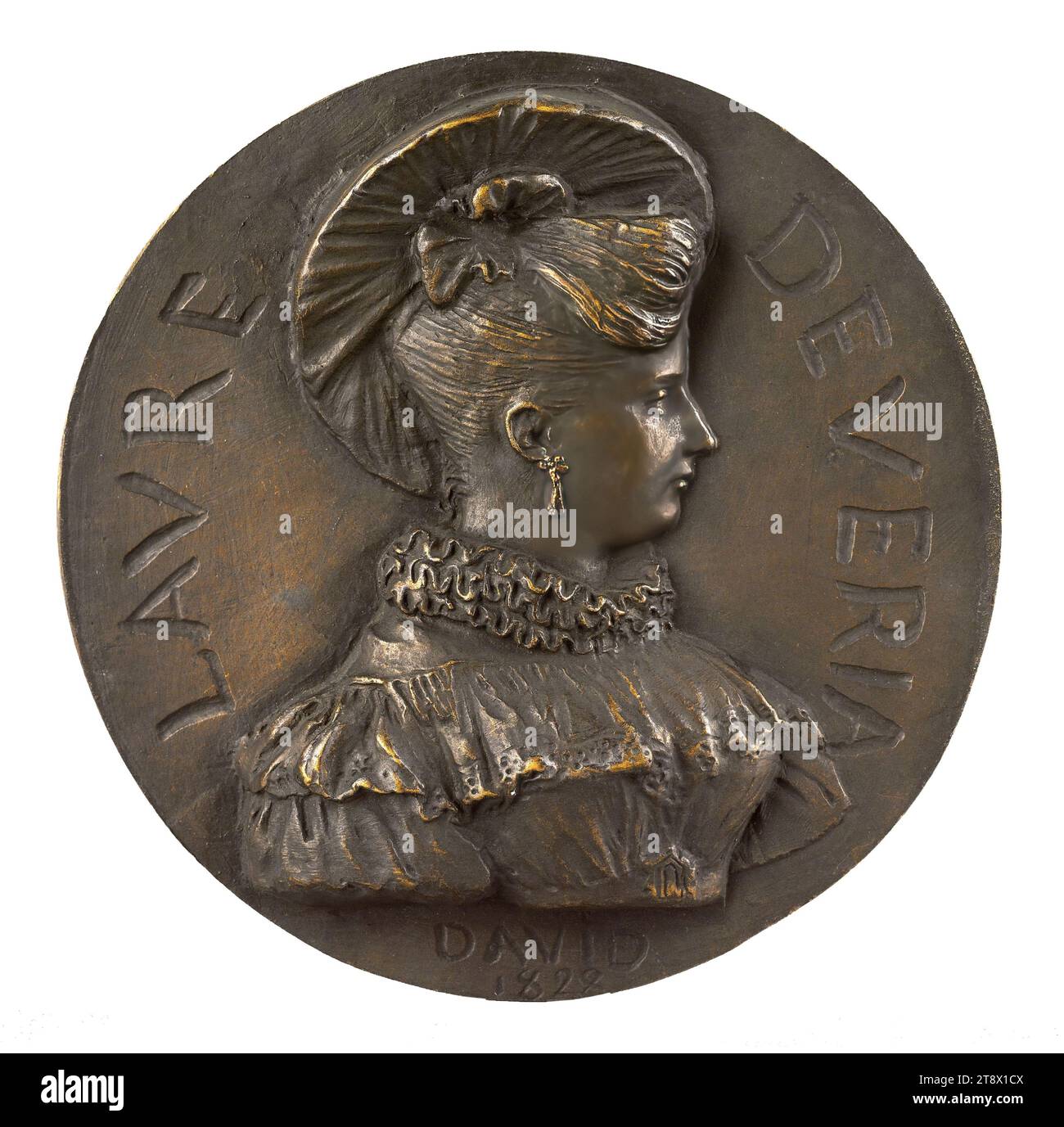 Portrait of Laure Dévéria, sister of Eugène Dévéria, David d'Angers ...