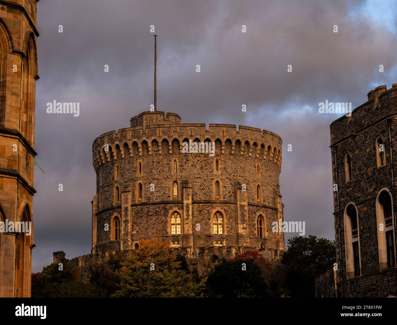 Sunlight Reflecting of the Windows of the Round Tower, Windsor Castle ...