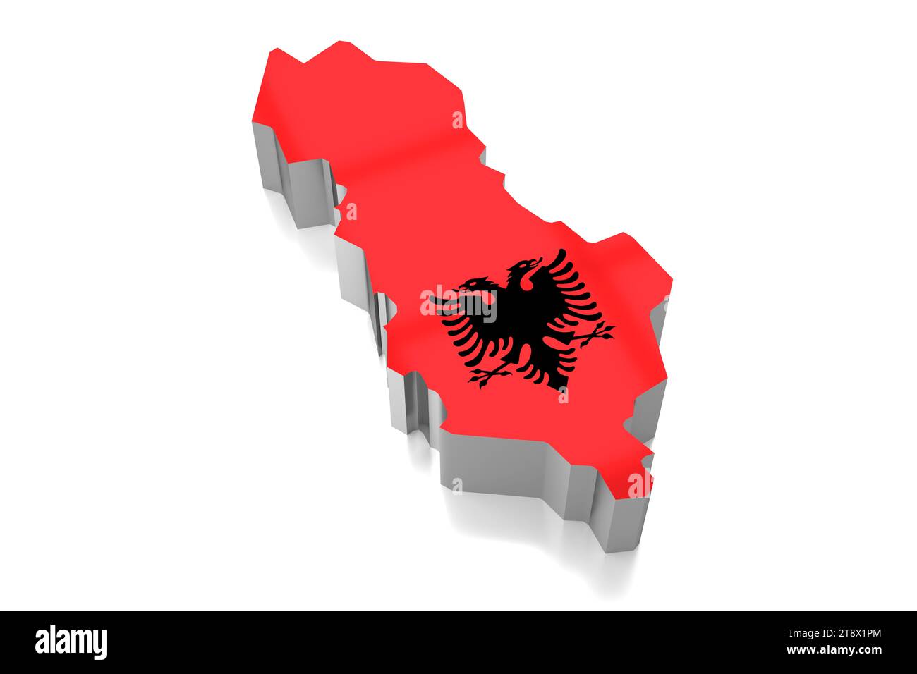 Albania - country borders and flag - 3D illustration Stock Photo - Alamy