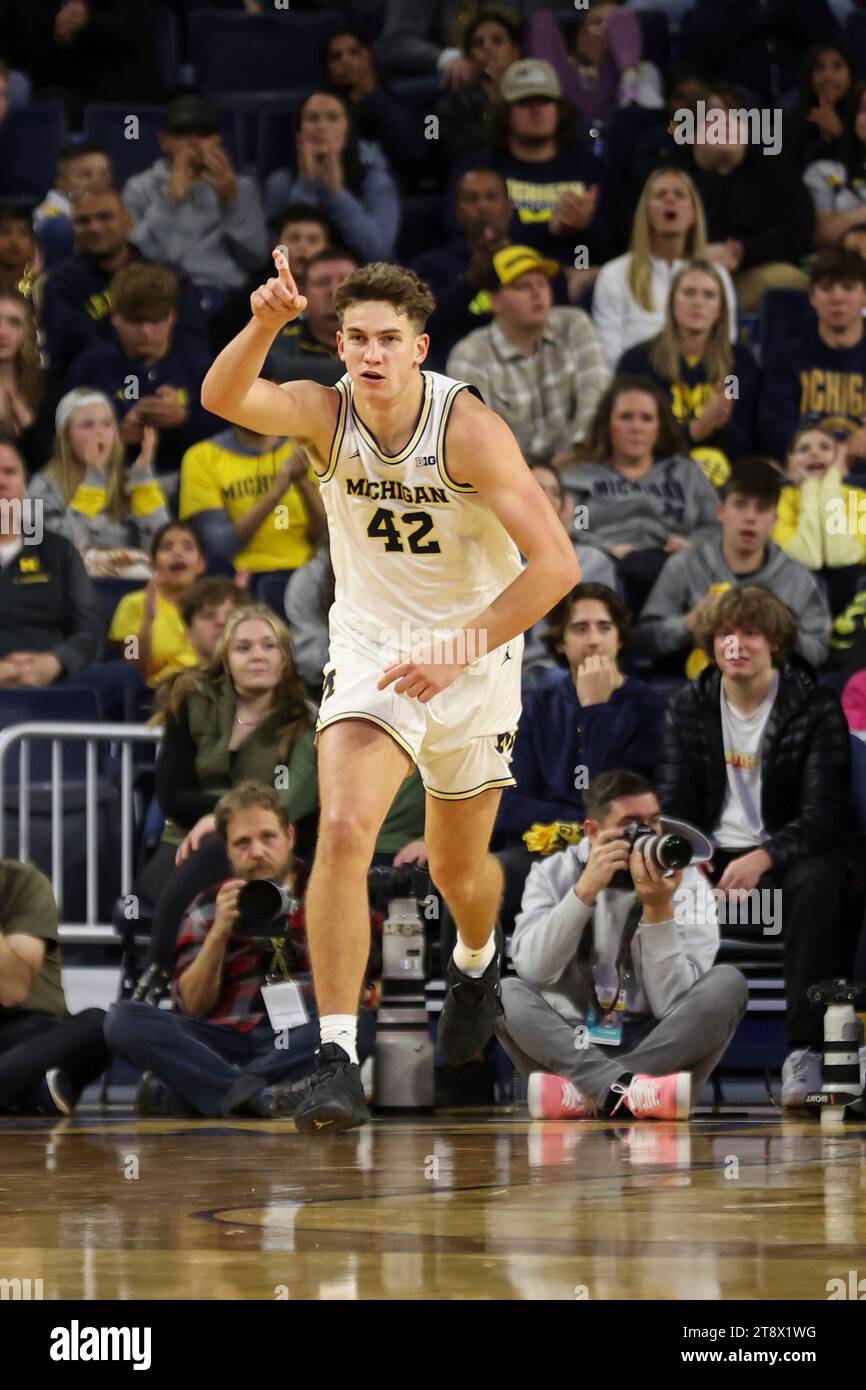 ANN ARBOR, MI - NOVEMBER 10: Michigan Wolverines forward Will Tschetter ...