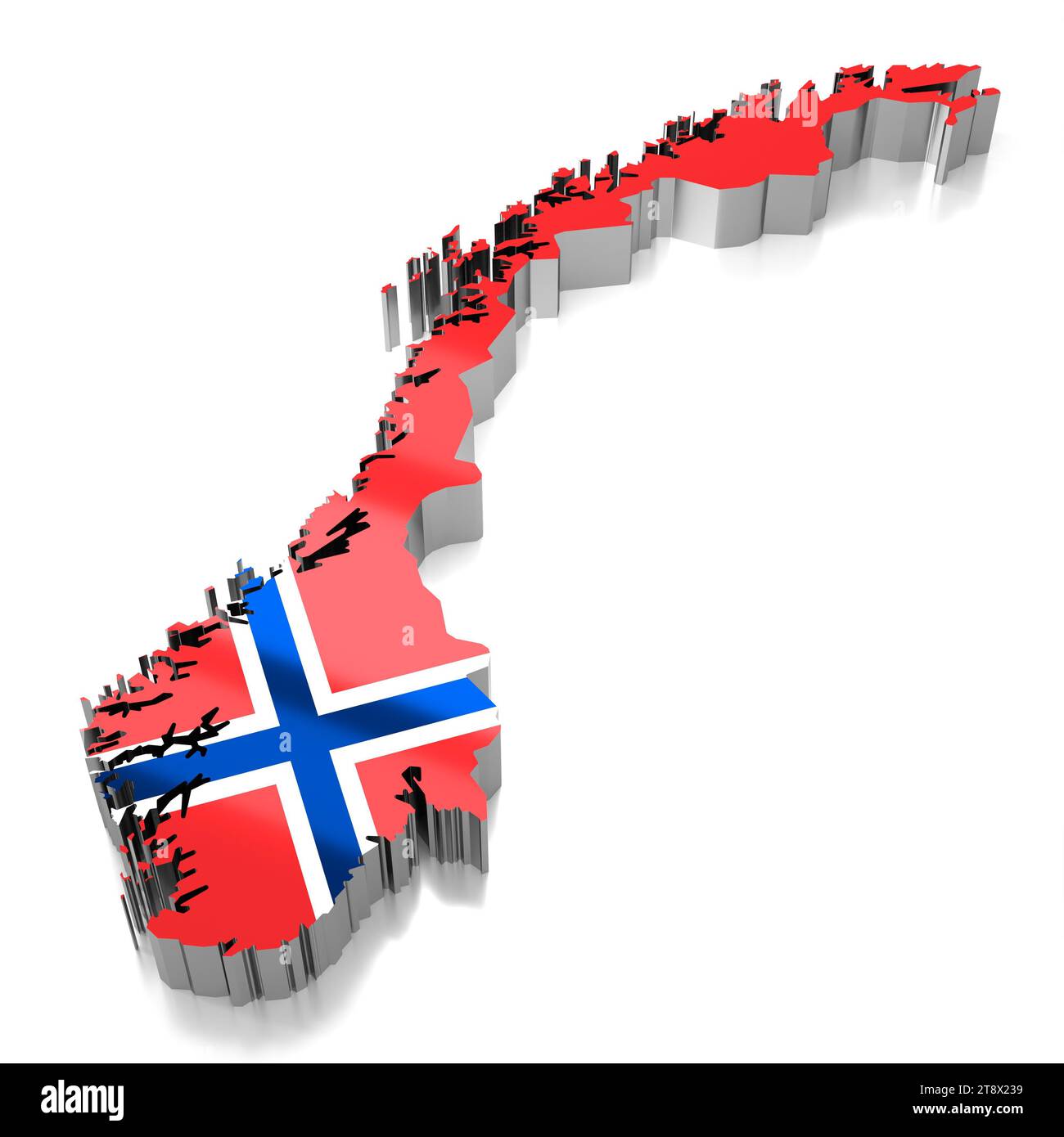 Norway - country borders and flag - 3D illustration Stock Photo - Alamy