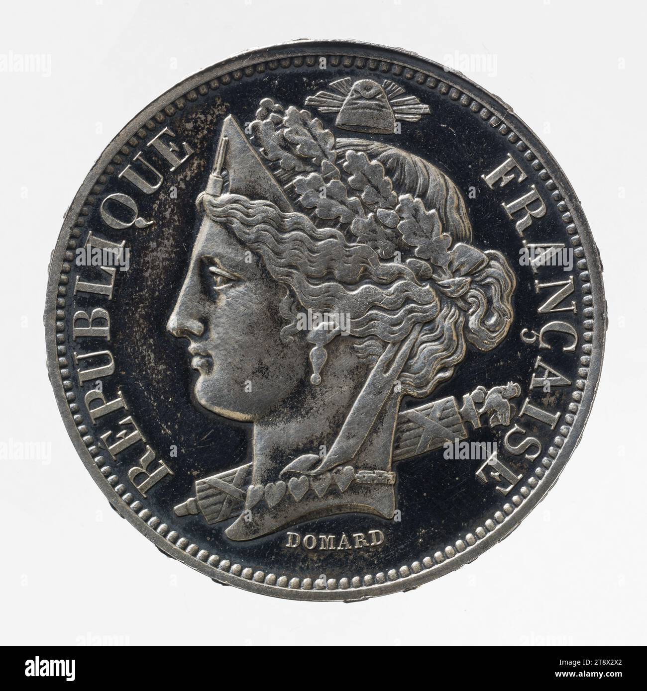 Essay for the 5 franc coin, 1848, Domard, Joseph François, Engraver in ...