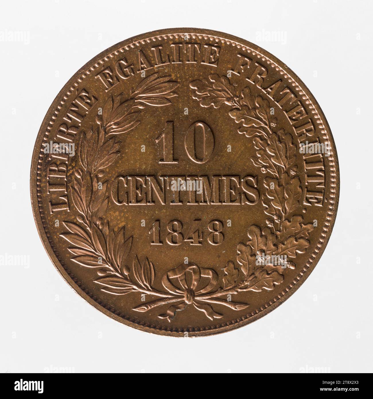 Trial for the 10 franc centime coin of the Second Republic, 1848 ...