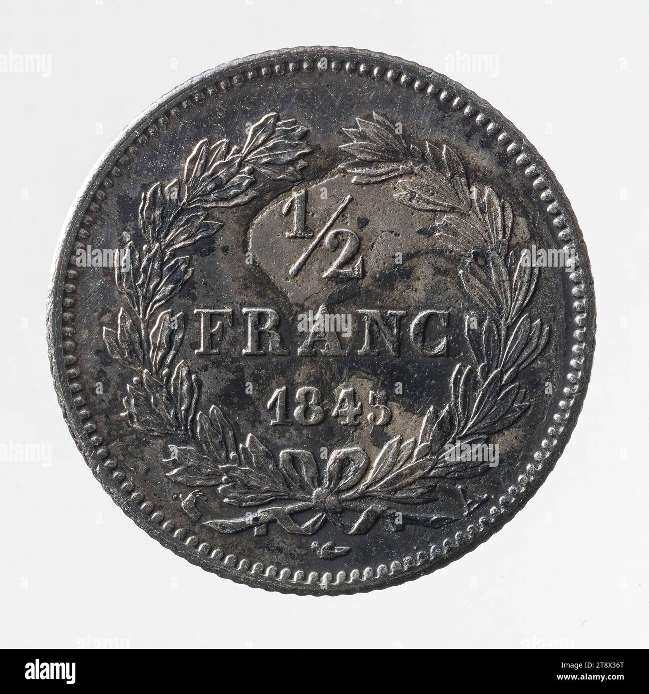 Half-franc coin of Louis-Philippe, 1845, Domard, Joseph François ...