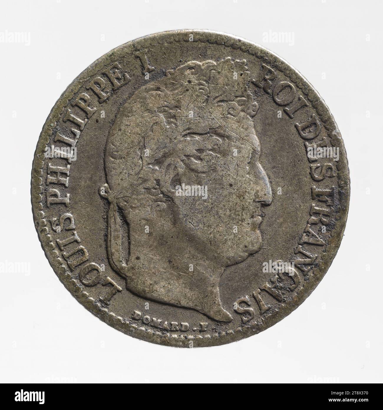 Half-franc coin of Louis-Philippe, 1844, Domard, Joseph François ...