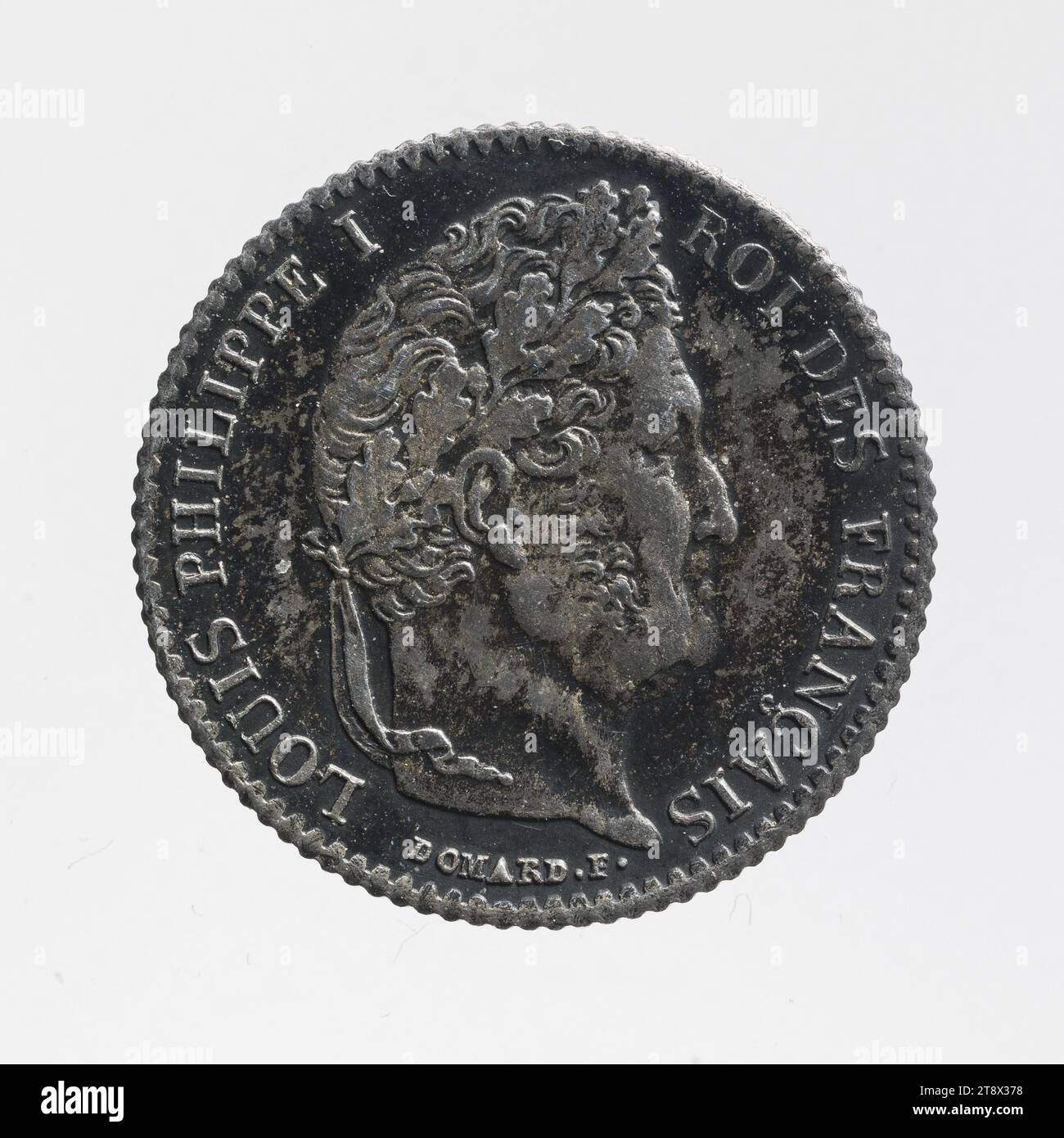 Quarter franc coin of Louis-Philippe, 1844, Domard, Joseph François ...