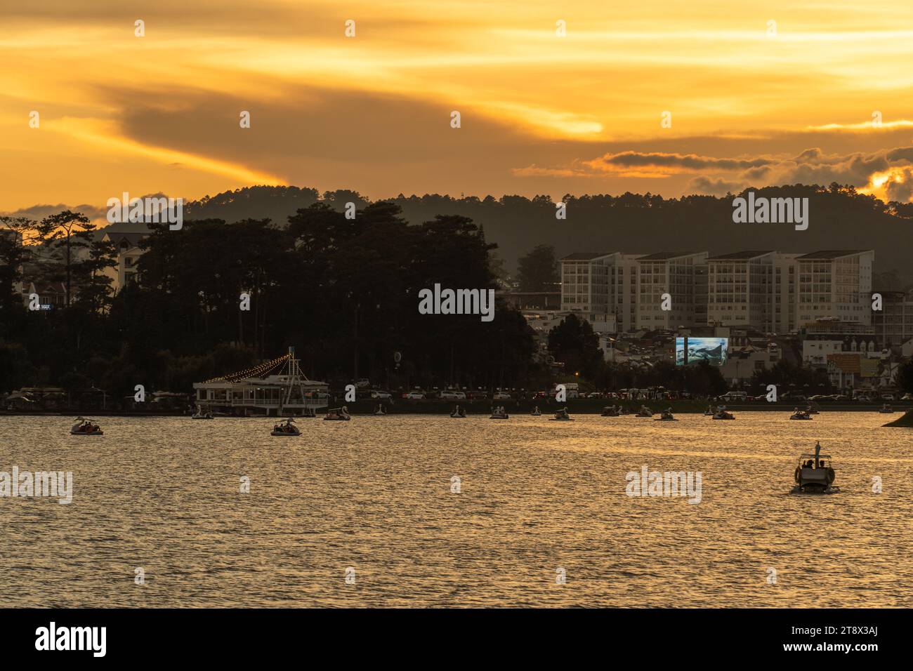 Da Lat city, Vietnam - 10 Nov 2023: Sunset view of a Da Lat City with ...