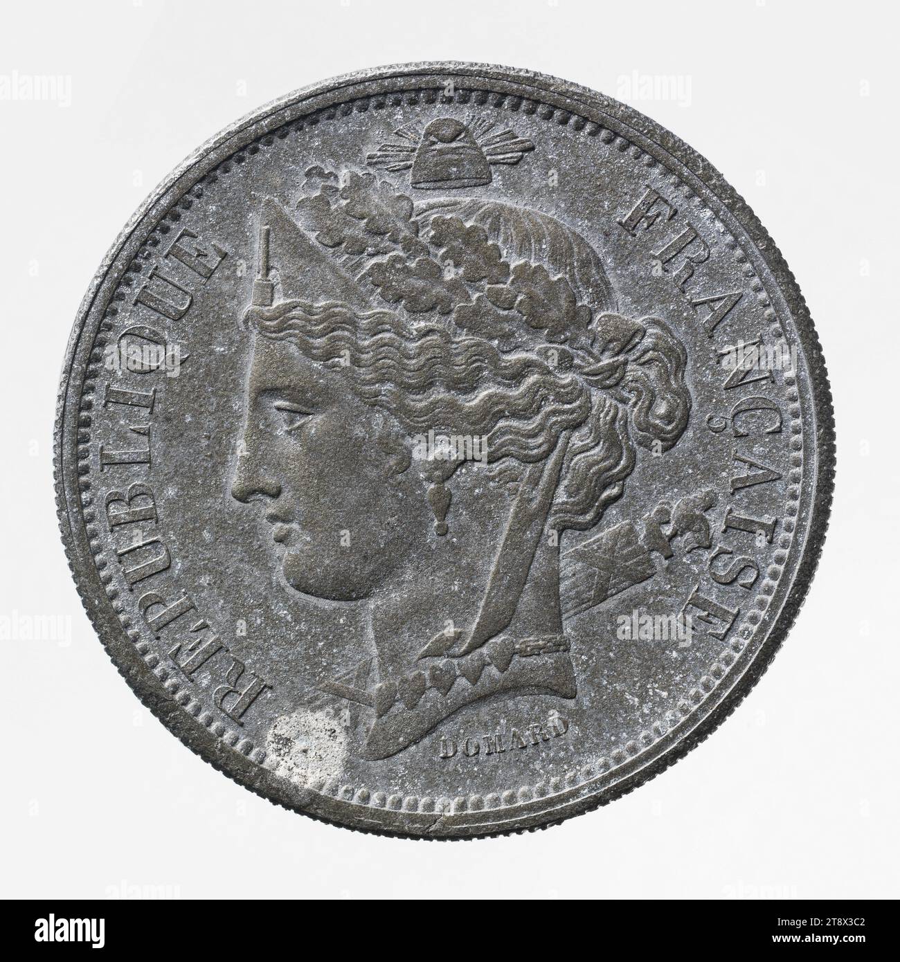 Piefort for trial of the 5 franc coin, 1848, Domard, Joseph François ...