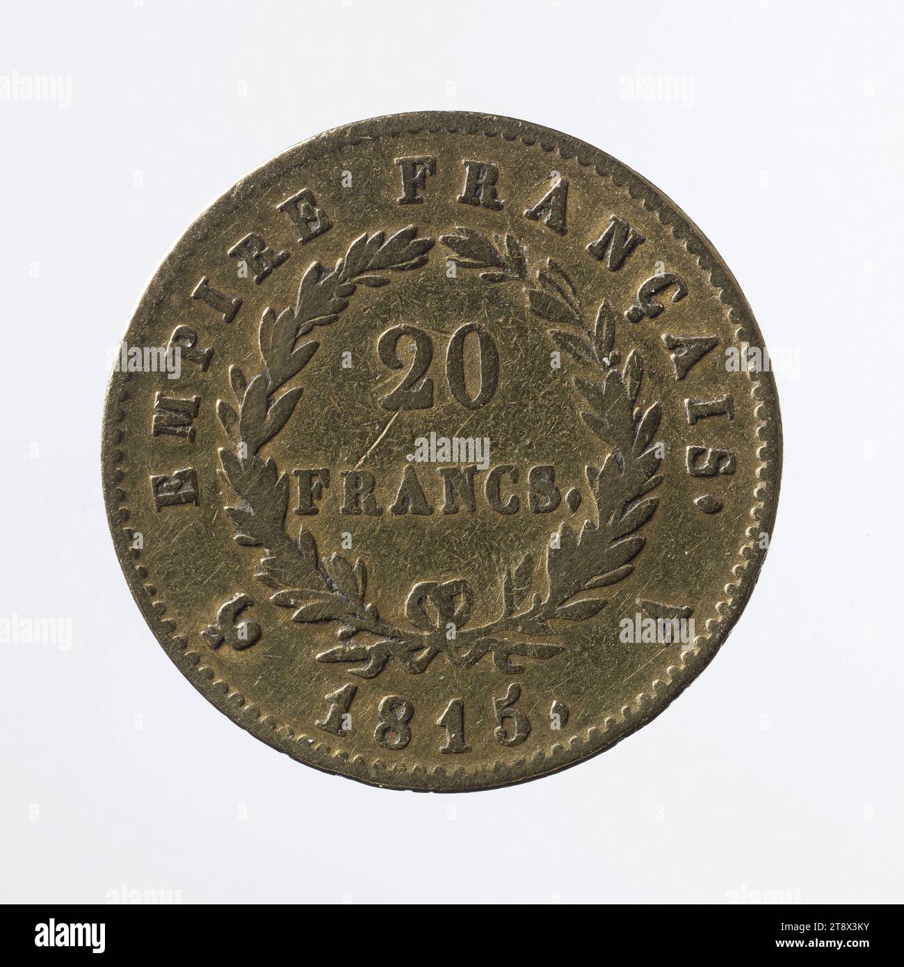 Twenty Napoleon francs with laureate head, 1815, Droz, Jean-Pierre ...