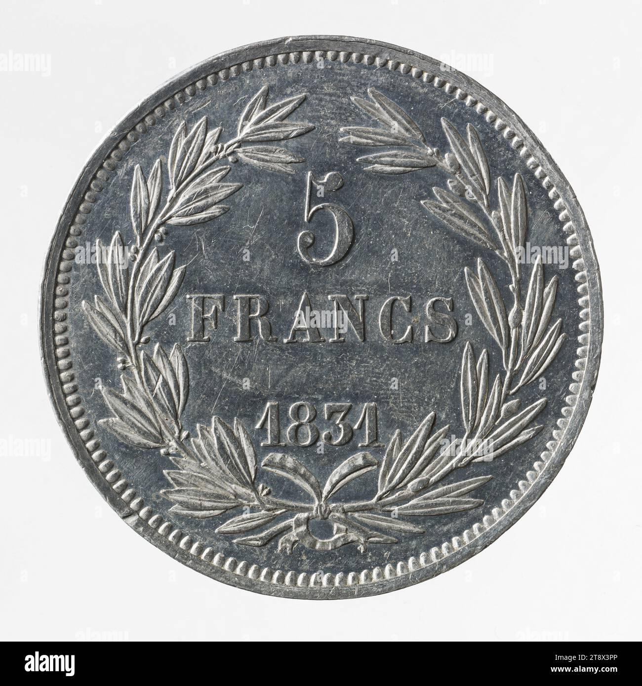 Essay for Louis-Philippe's 5-franc coin, 1831, Dubois (painter ...