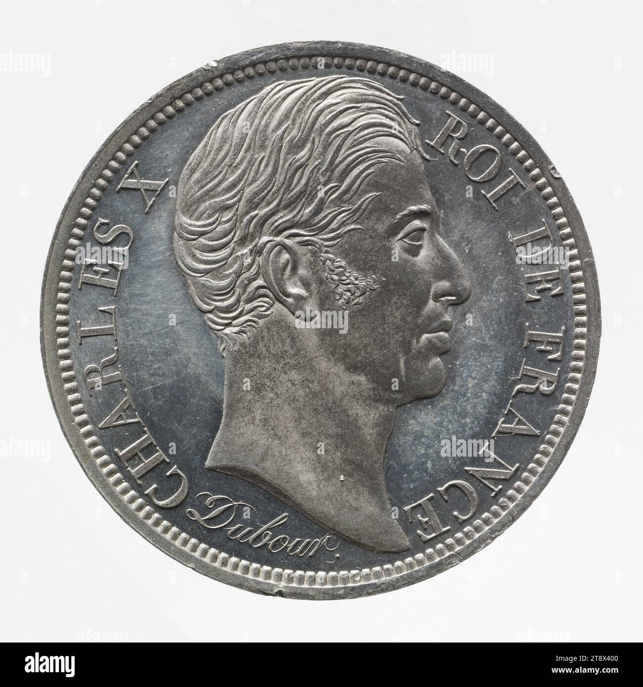 Uniface test for the 5-franc coin of Charles X, 1828, Dubour, L ...