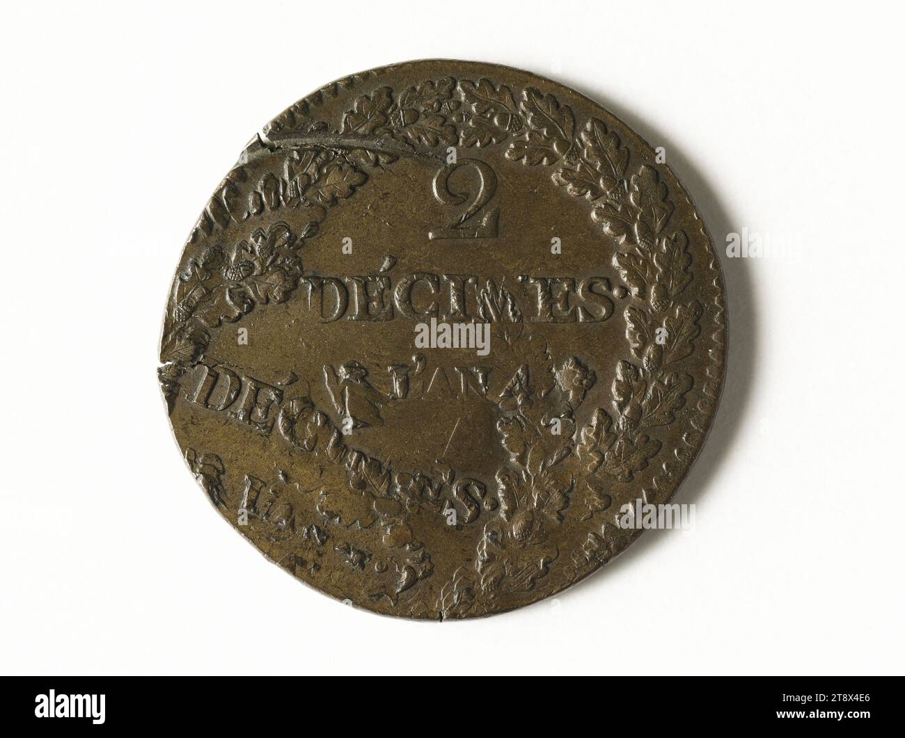 Two decimes with the bust of the Republic, year IV (1796), Dupré ...