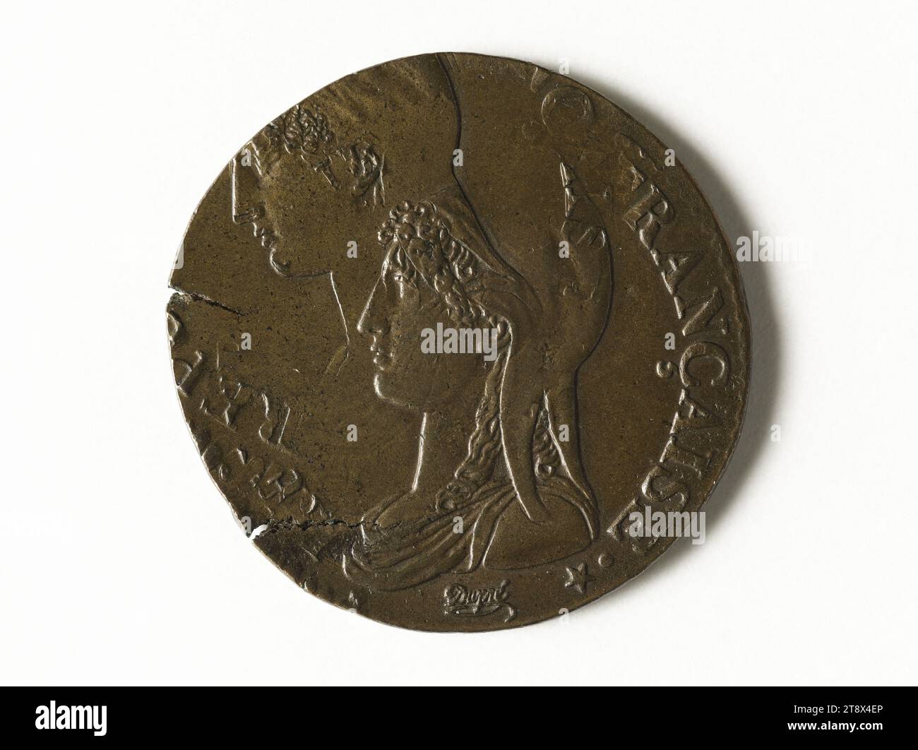 Two decimes with the bust of the Republic, year IV (1796), Dupré ...