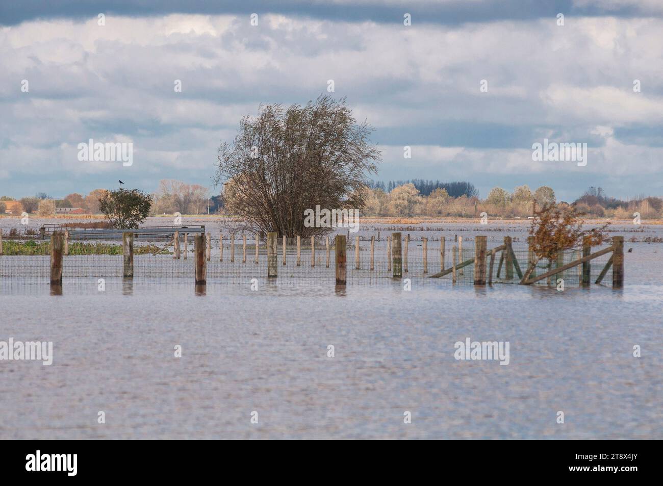 Fields immersed in Flood water, as rain breaks water level record in ...